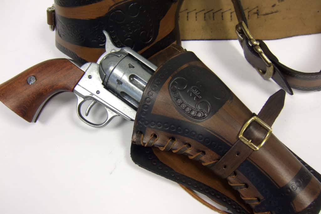 Brown weapon belt for two revolvers incl. 24 bullets - Irongate Armory