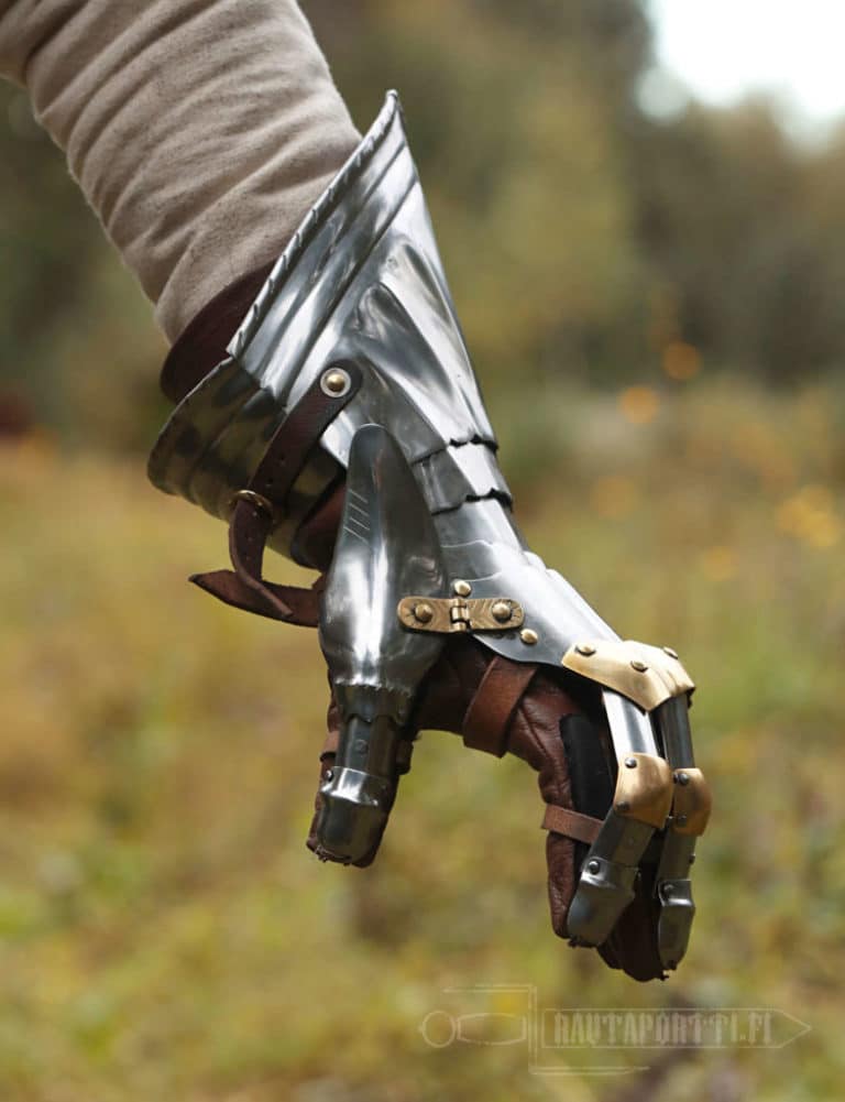 German Style Gauntlets with Brass Accents - Irongate Armory