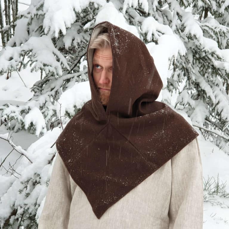 Woolen Viking Hood with Linen Lining - Irongate Armory
