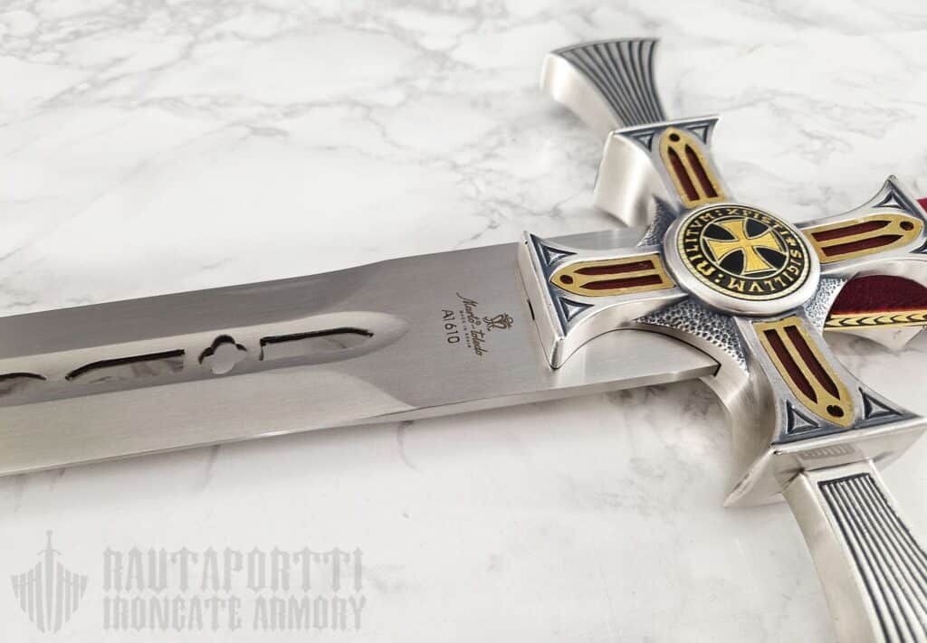Templar Sword with gold damascene decoration - Irongate Armory