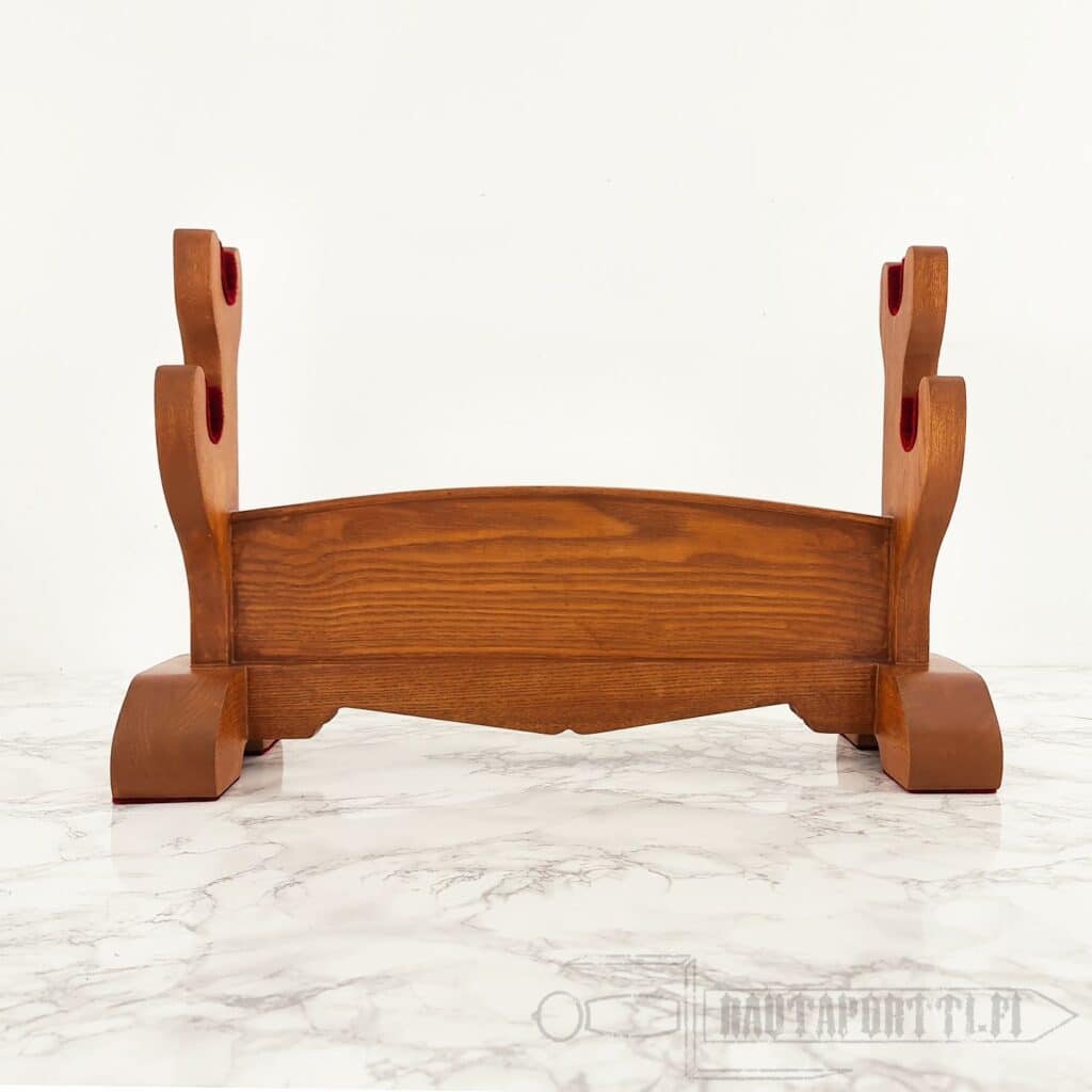 Double Sword Stand, Natural Wood - Irongate Armory