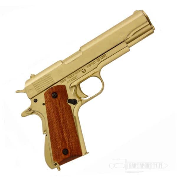Golden Colt M1911A1 with Wooden Handle, USA 1911 - Irongate Armory