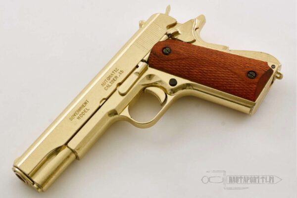 Golden Colt M1911A1 with Wooden Handle, USA 1911 - Irongate Armory