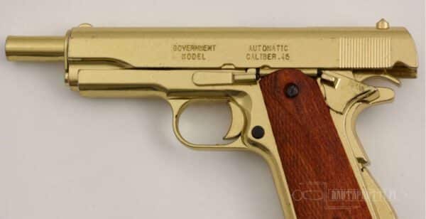 Golden Colt M1911A1 with Wooden Handle, USA 1911 - Irongate Armory
