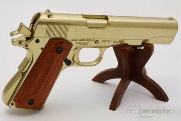 Golden Colt M1911A1 with Wooden Handle, USA 1911 - Irongate Armory