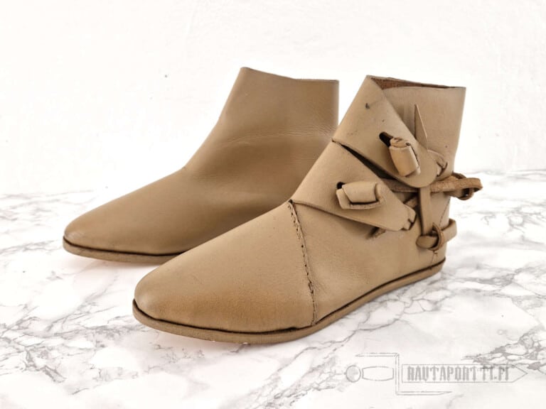 Early Medieval Jorvik Shoes with 2 Leather Buttons - Irongate Armory