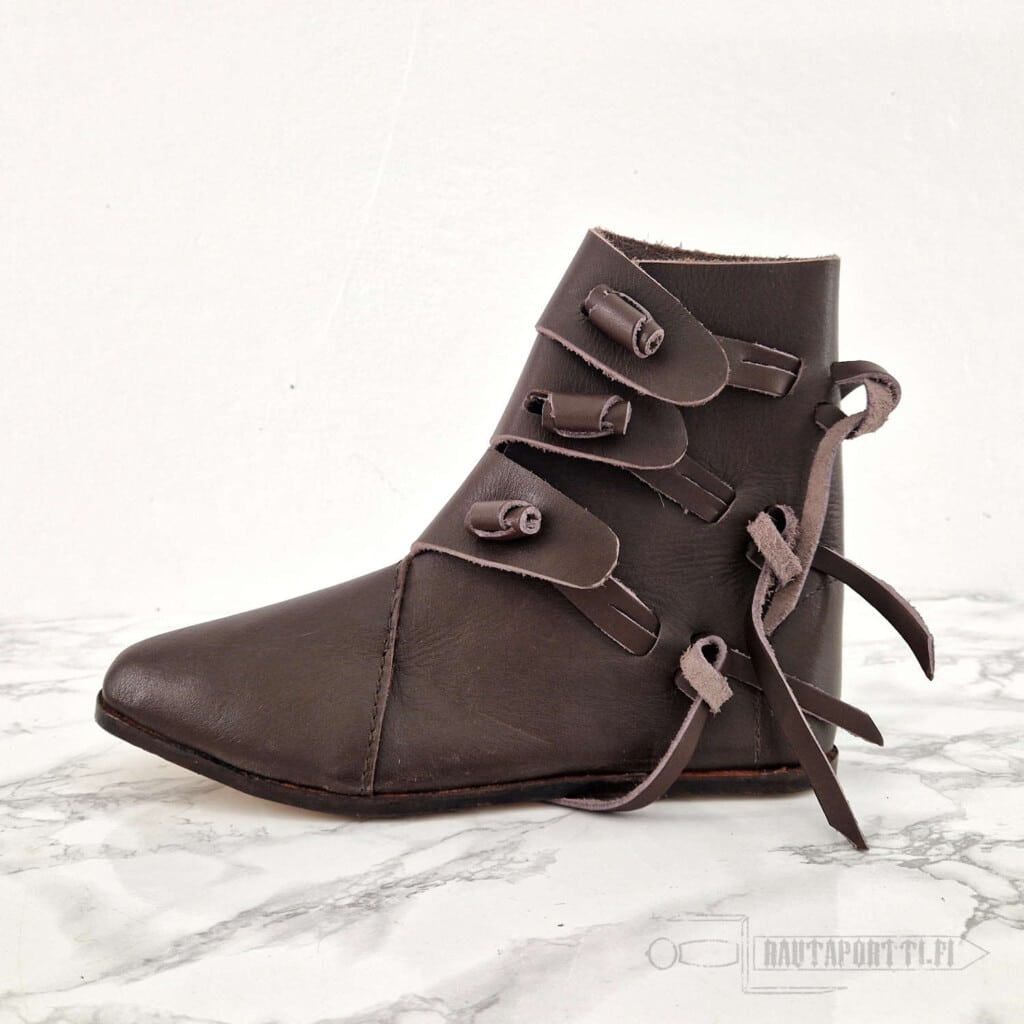 Jorvik Viking Shoes with 3 Leather Buttons - Irongate Armory