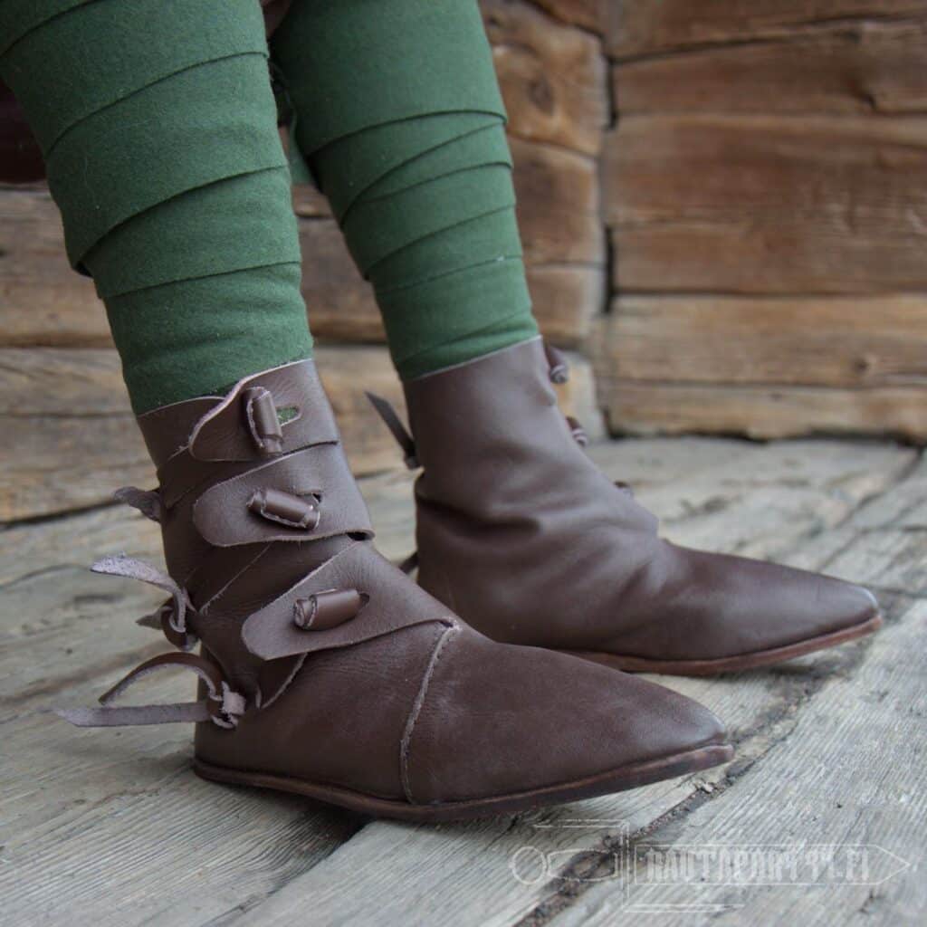 Jorvik Viking Shoes with 3 Leather Buttons - Irongate Armory